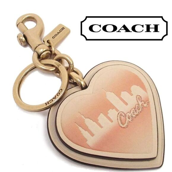 Coach | Bags | Coachleather Heart Keychain | Poshmark